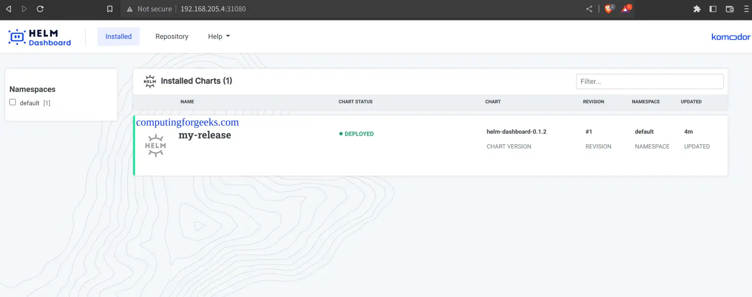 How To Manage your Helm Charts using Helm Dashboard | ComputingForGeeks