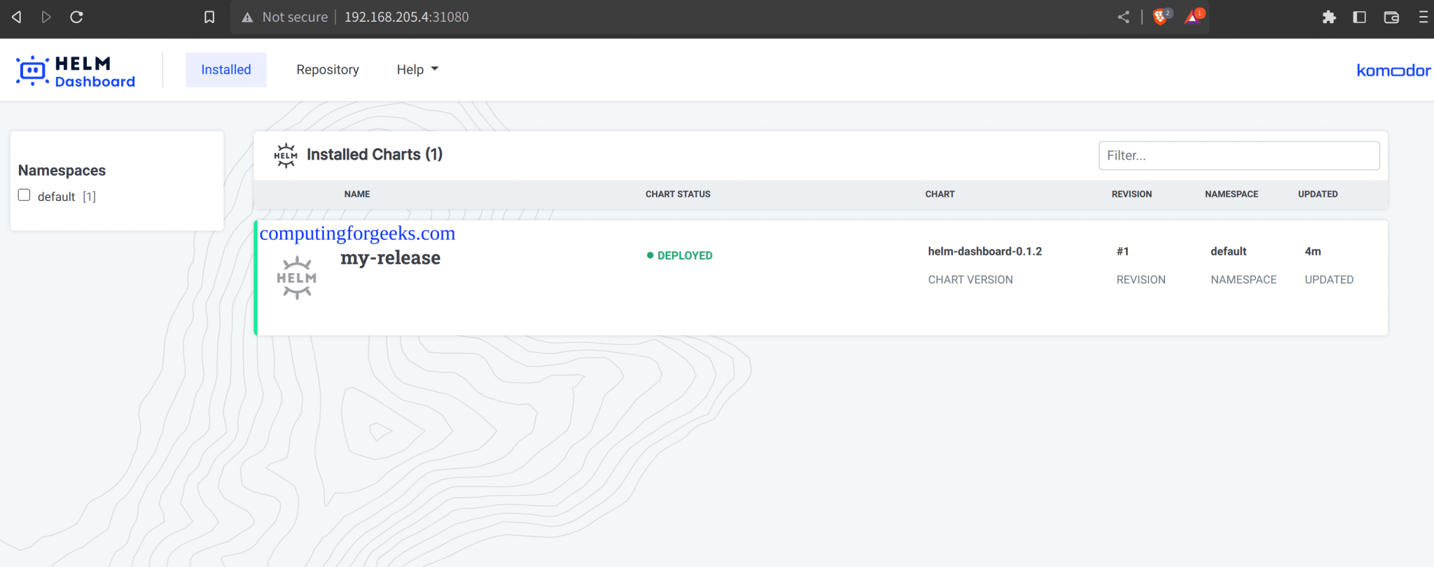 How To Manage your Helm Charts using Helm Dashboard | ComputingForGeeks