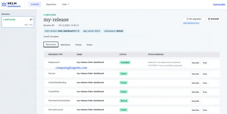 How To Manage your Helm Charts using Helm Dashboard | ComputingForGeeks