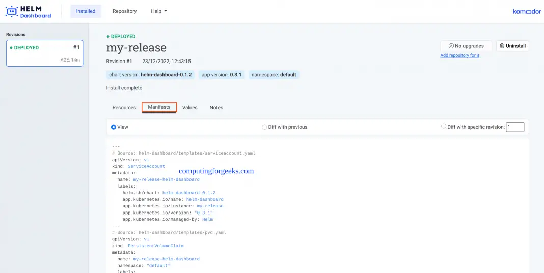 How To Manage your Helm Charts using Helm Dashboard | ComputingForGeeks