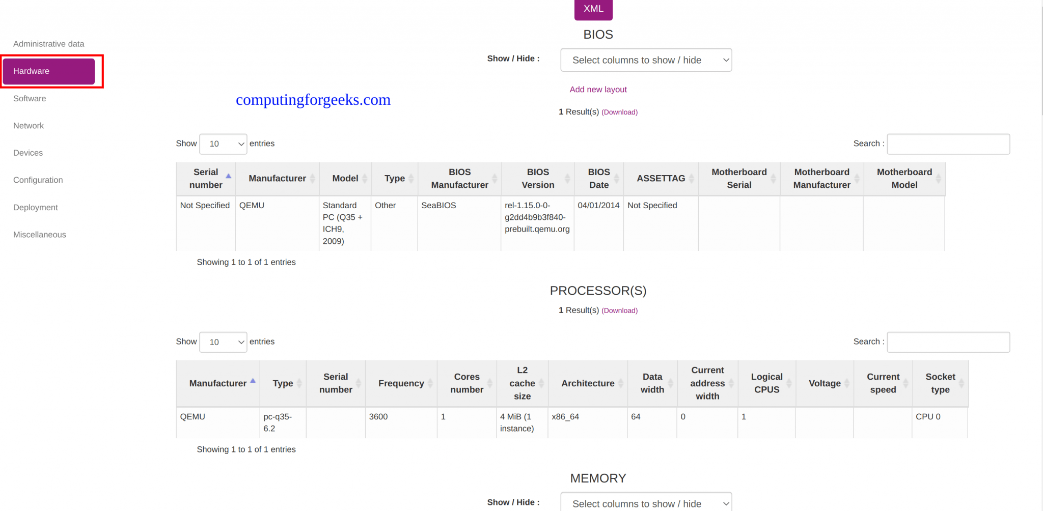 Install OCS Inventory Server on Rocky Linux 8 / AlmaLinux 8 | ComputingForGeeks