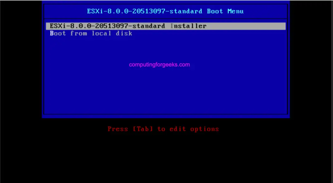 Install VMware vSphere ESXi 8.0 on Bare-Metal Servers | ComputingForGeeks