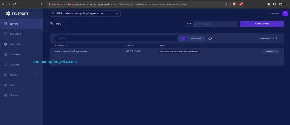 Run Teleport in Docker Container using Docker Compose | ComputingForGeeks