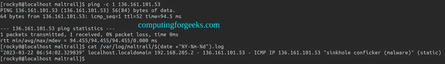 Detect Malicious traffic in your Network using Maltrail | ComputingForGeeks