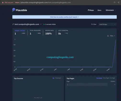 How To Run Plausible Analytics in a Docker Container | ComputingForGeeks