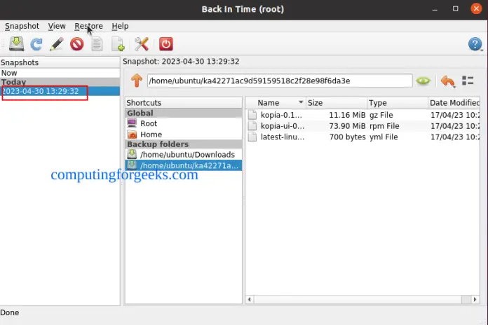 How Backup Files and Folders in Linux using BackInTime Tool | ComputingForGeeks