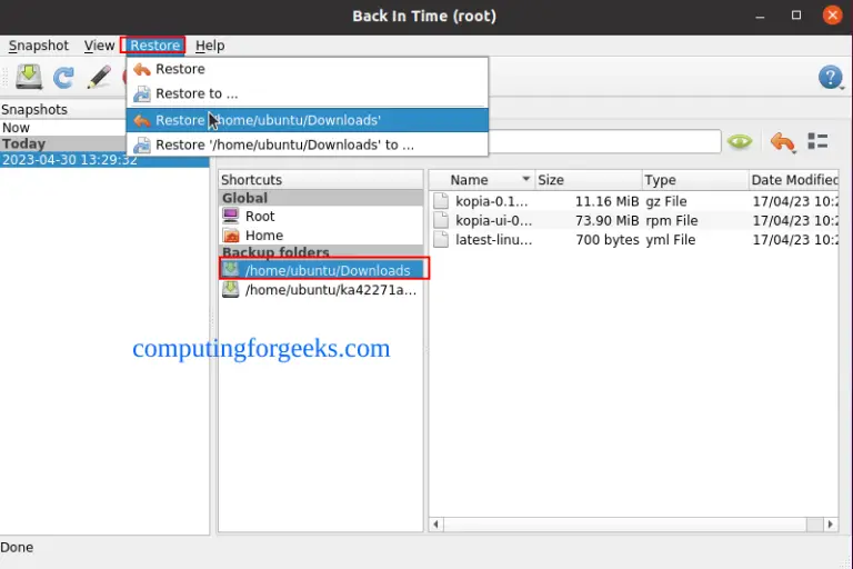 How Backup Files and Folders in Linux using BackInTime Tool | ComputingForGeeks