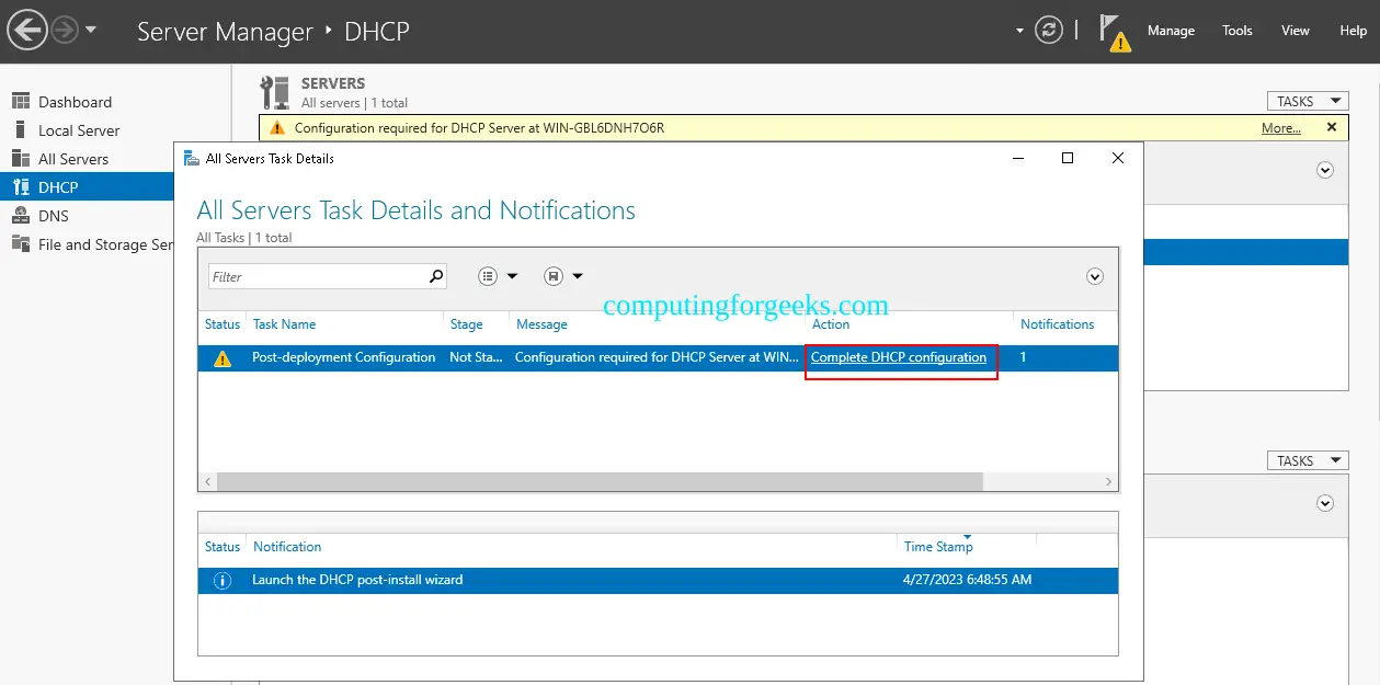 Configure DHCP Server on Windows Server 2022 | ComputingForGeeks
