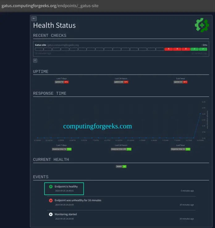 Monitor Your Applications Health and Alerts using Gatus | ComputingForGeeks
