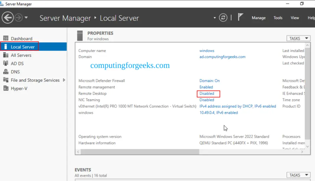 How To Enable Remote Desktop on Windows Server 2022 | ComputingForGeeks