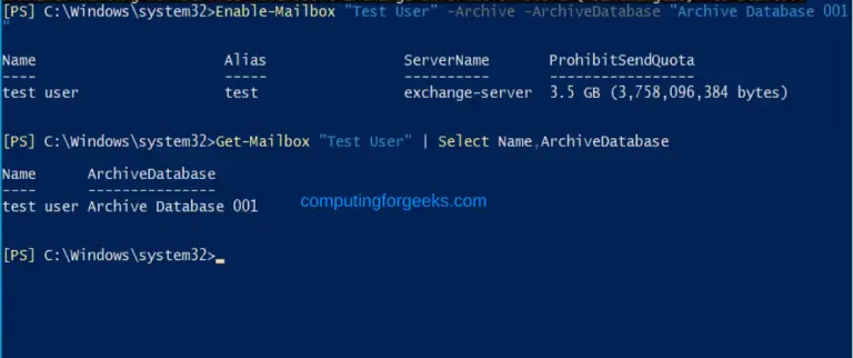 Configure Mailbox Quotas and Archives on Exchange Server 2019 | ComputingForGeeks