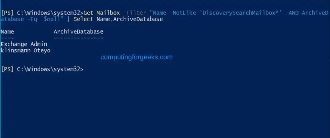 Configure Mailbox Quotas and Archives on Exchange Server 2019 | ComputingForGeeks