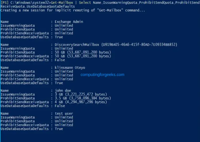 Configure Mailbox Quotas and Archives on Exchange Server 2019 | ComputingForGeeks