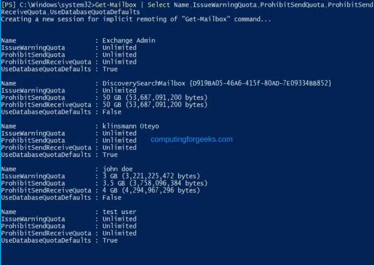 Configure Mailbox Quotas and Archives on Exchange Server 2019 | ComputingForGeeks