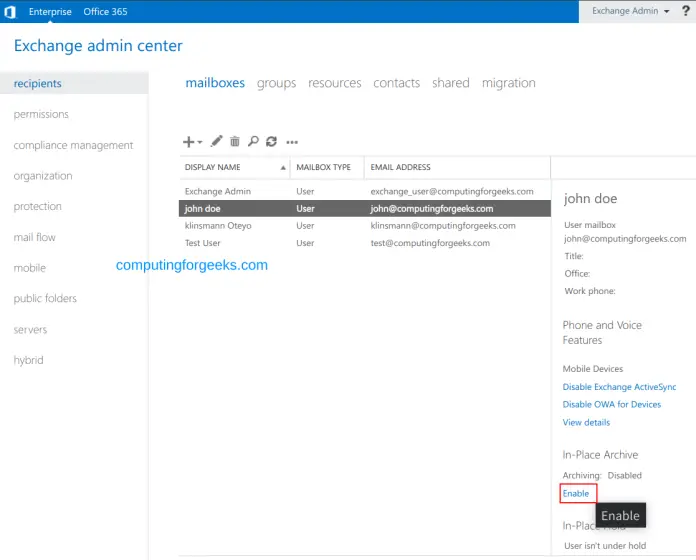 Configure Mailbox Quotas and Archives on Exchange Server 2019 ...