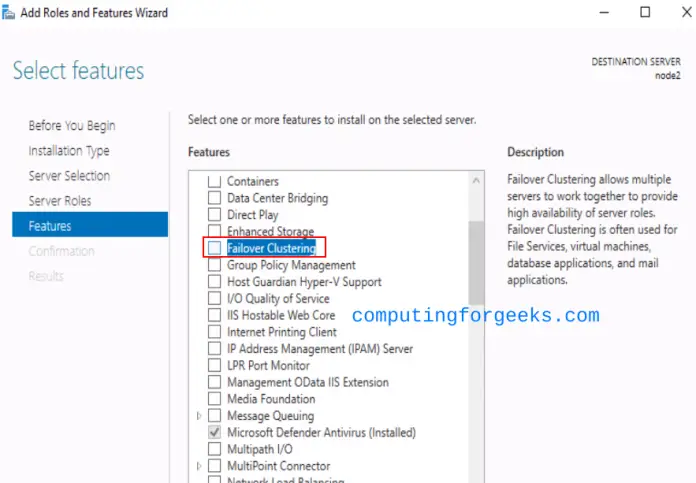 Configure Windows Server 2022 Failover Clustering (WSFC) | ComputingForGeeks