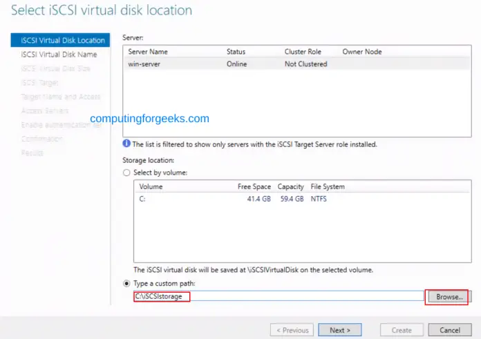 Configure iSCSI Target & Initiator on Windows Server 2022 | ComputingForGeeks