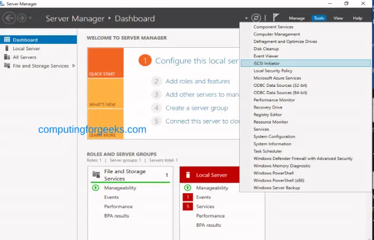 Configure iSCSI Target & Initiator on Windows Server 2022 ...