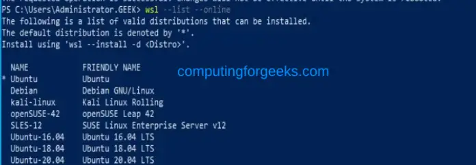 Run RHEL / Fedora on Windows Subsystem for Linux (WSL) | ComputingForGeeks
