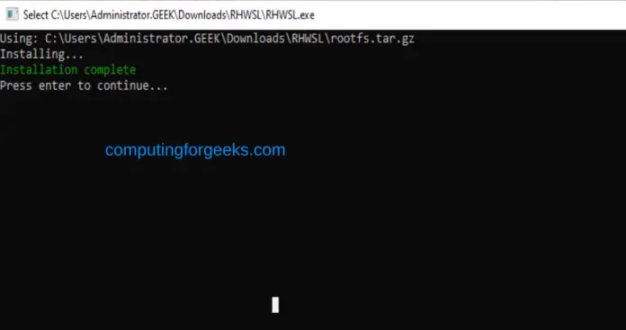 Run RHEL / Fedora on Windows Subsystem for Linux (WSL) | ComputingForGeeks