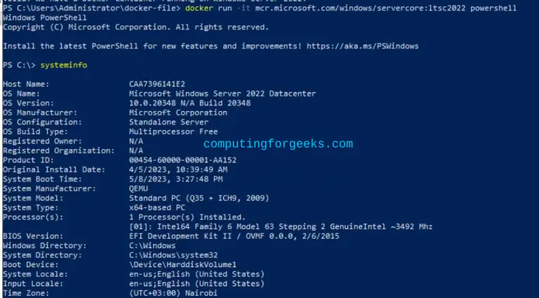 Using Docker and Docker Compose on Windows Server 2022 | ComputingForGeeks