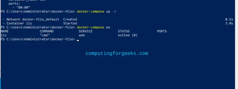 Using Docker and Docker Compose on Windows Server 2022 | ComputingForGeeks