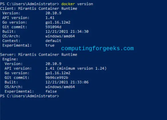 Using Docker And Docker Compose On Windows Server 2022 Computingforgeeks