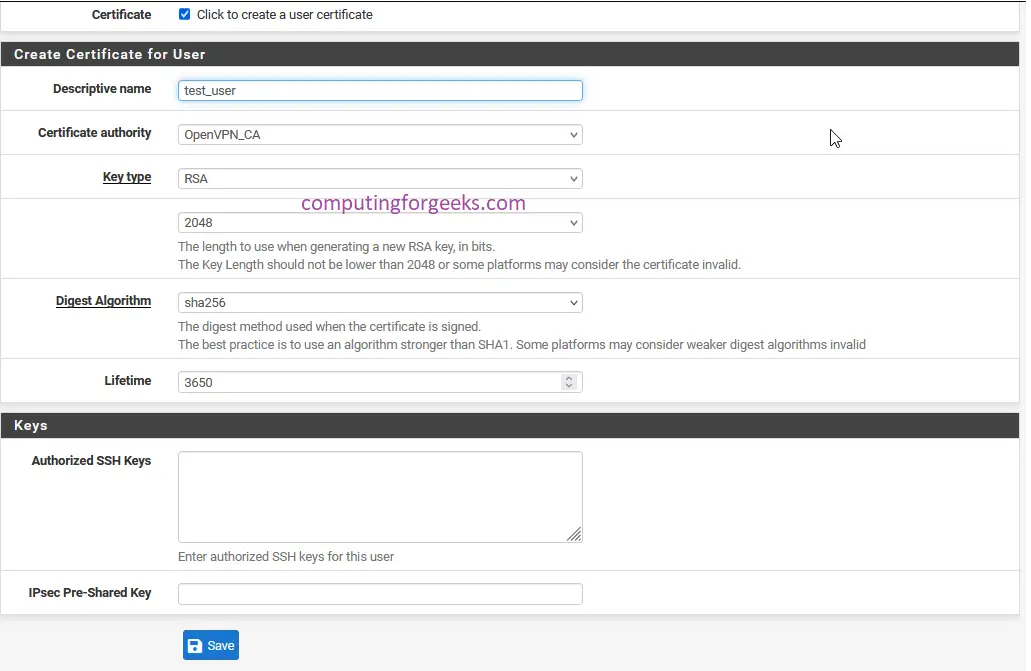 How To Configure Openvpn Server On Pfsense Opnsense Computingforgeeks