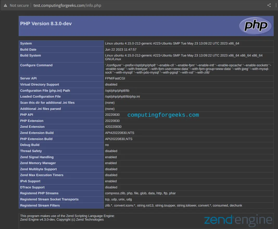 Build and Install PHP 8,7 on Ubuntu 18.04 (Bionic Beaver) | ComputingForGeeks