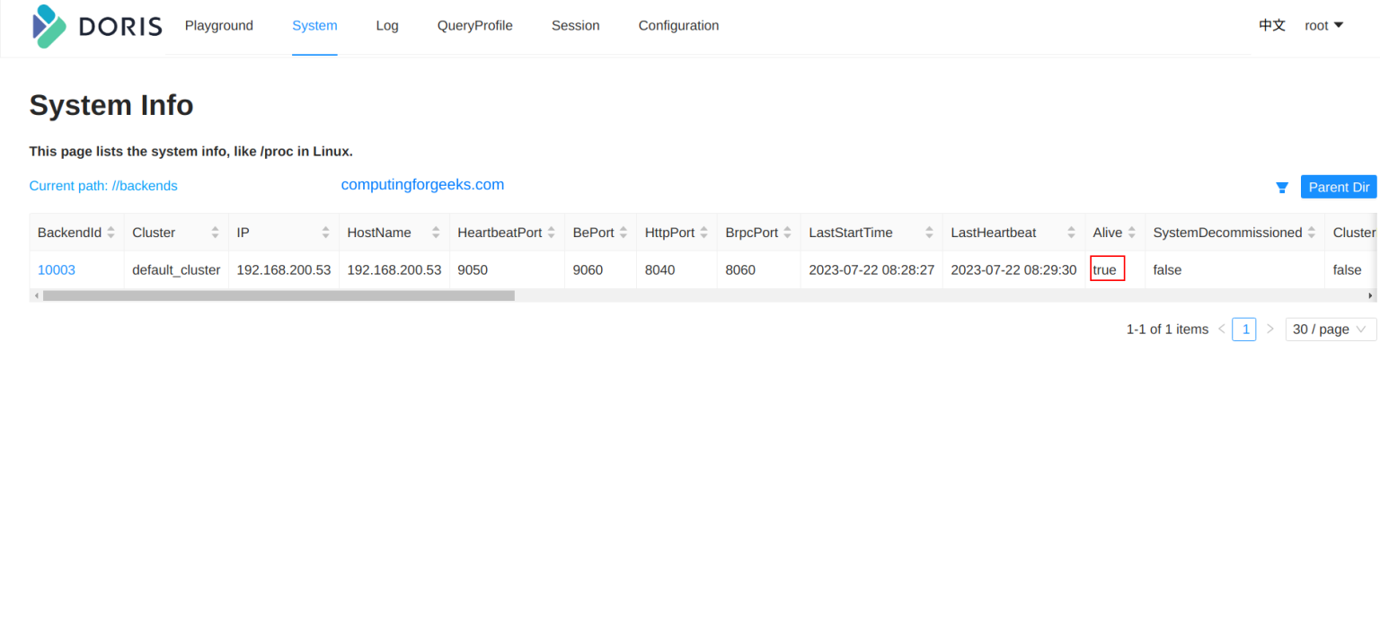 Run Apache Doris Analytics on Rocky/Alma 8 | ComputingForGeeks