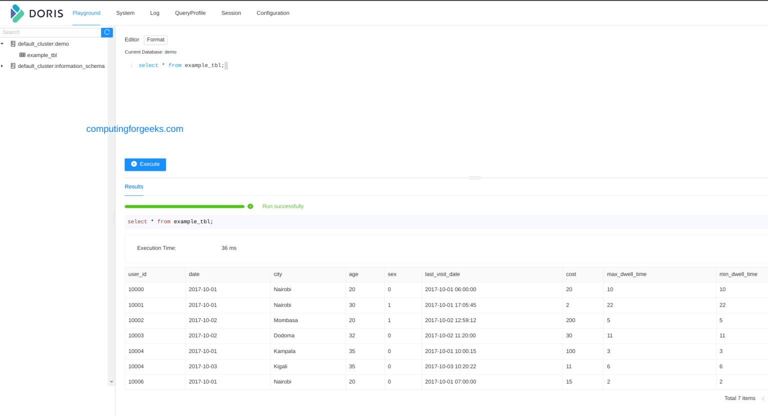 Install Apache Doris Analytics on Rocky / AlmaLinux 8 | ComputingForGeeks
