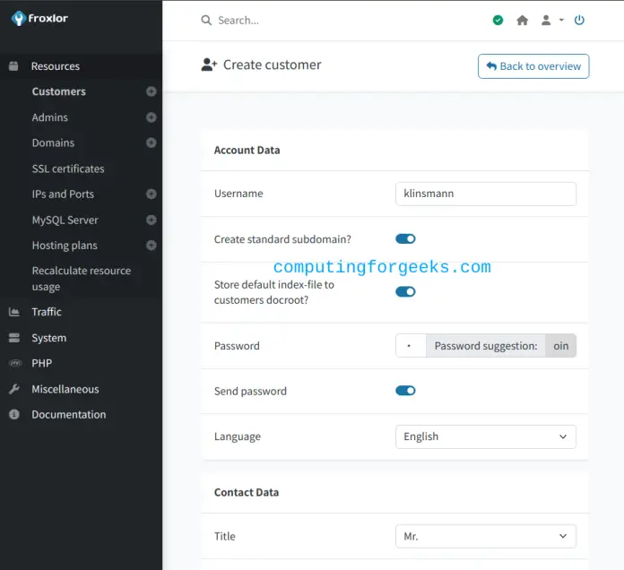 Install Froxlor server management on Debian 12 (Bookworm) | ComputingForGeeks
