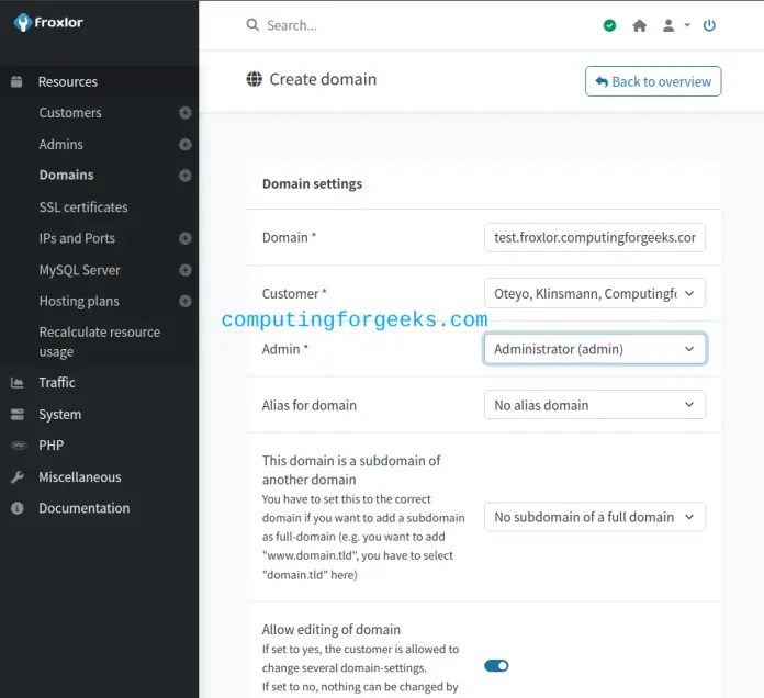 Install Froxlor server management on Debian 12 (Bookworm) | ComputingForGeeks