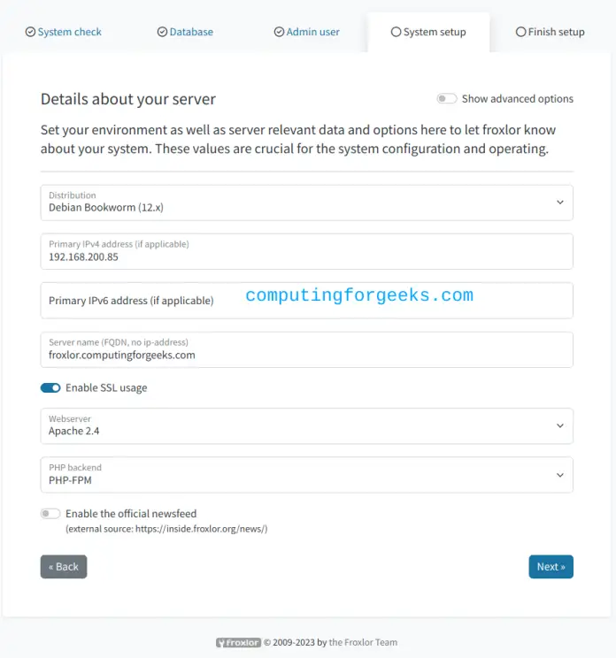 Install Froxlor server management on Debian 12 (Bookworm) | ComputingForGeeks