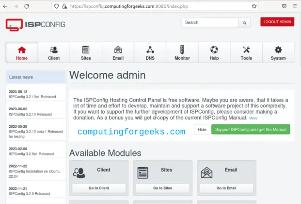 How To Install ISPConfig on Debian 12 (Bookworm) | ComputingForGeeks