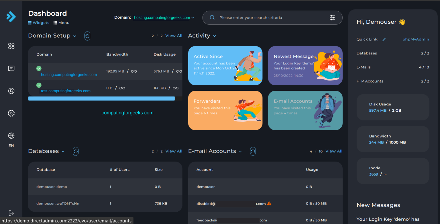 Installing Webmin / Virtualmin / DirectAdmin on Debian 12 | ComputingForGeeks