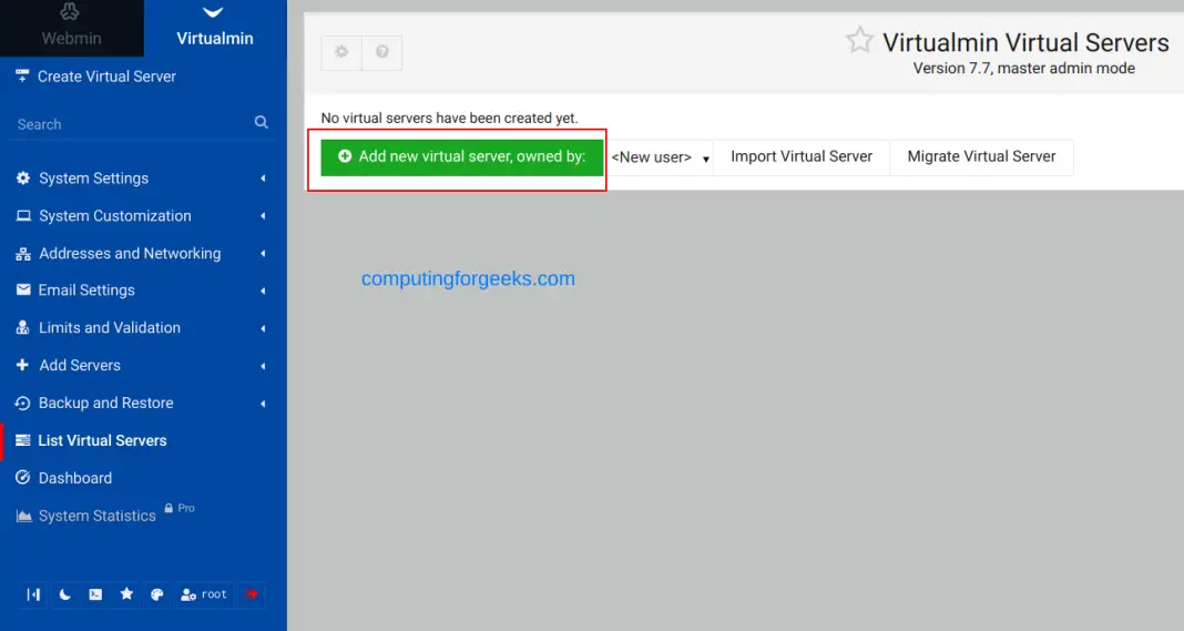 Installing Webmin / Virtualmin / DirectAdmin on Debian 12 | ComputingForGeeks