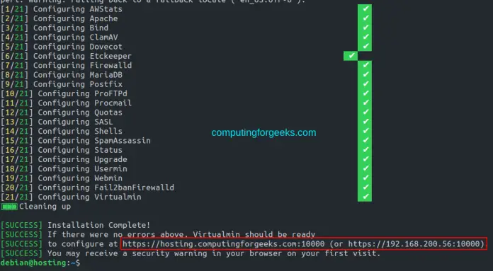 Installing Webmin / Virtualmin / DirectAdmin on Debian 12 | ComputingForGeeks