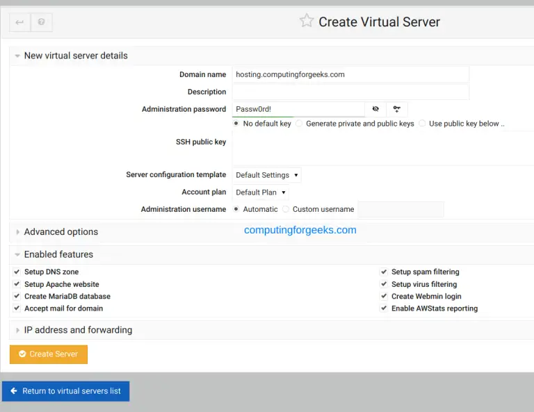 Installing Webmin / Virtualmin / DirectAdmin on Debian 12 | ComputingForGeeks