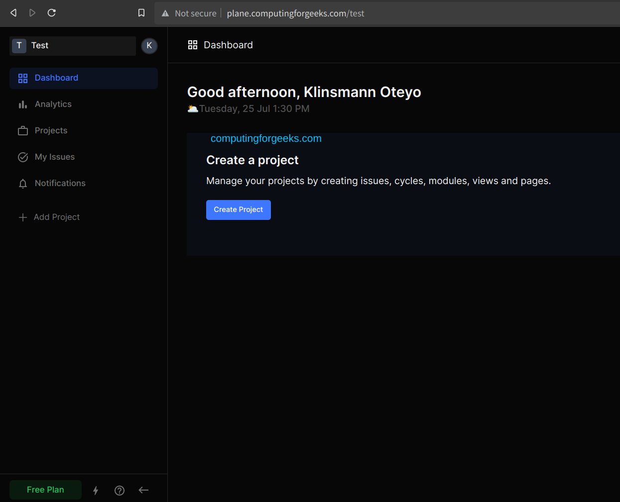 Plane Project Management Tool - Jira Open Source Alternative | ComputingForGeeks