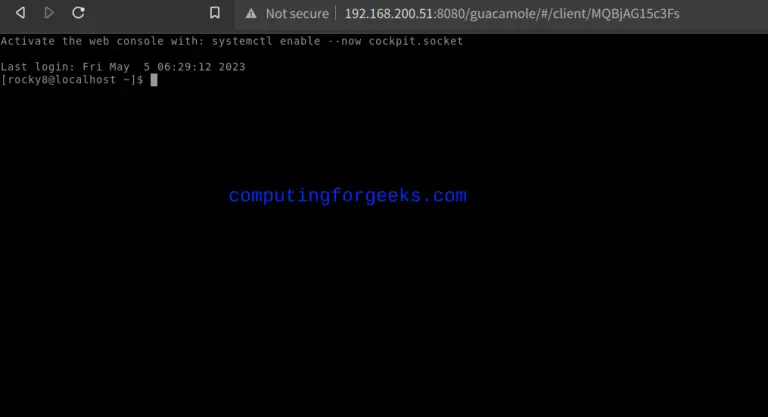 Install And Use Guacamole Remote Desktop On Centos 8 Rhel 8 Computingforgeeks