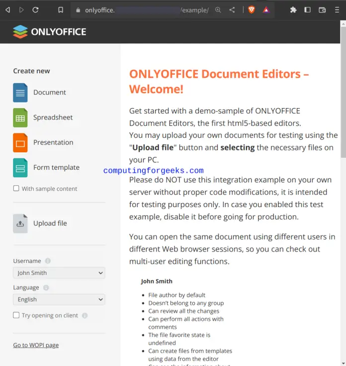 Install ONLYOFFICE Docs Community on Debian / Ubuntu | ComputingForGeeks