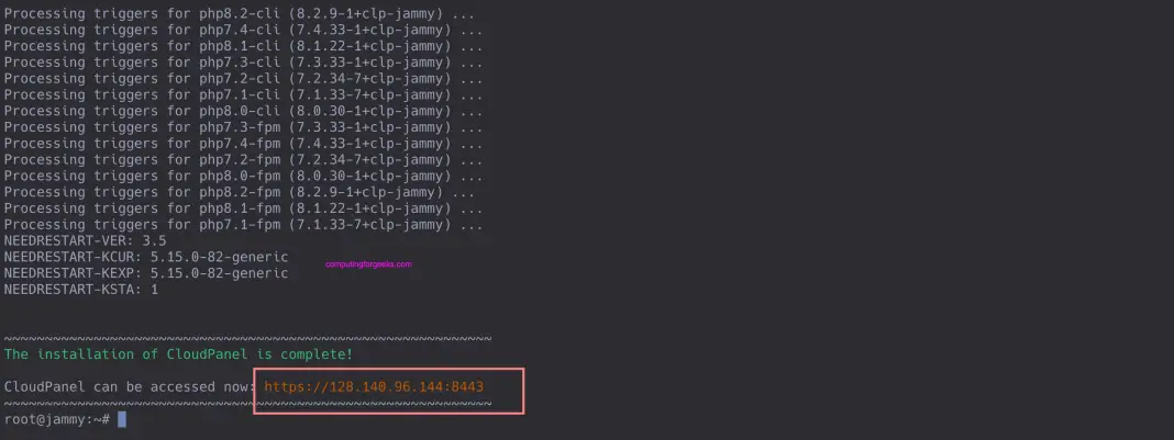 Install CloudPanel Control Panel on Ubuntu 22.04 | ComputingForGeeks