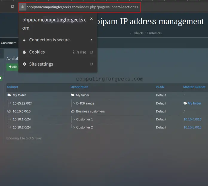 Install phpIPAM on Debian 12 (Bookworm) With Let's Encrypt SSL | ComputingForGeeks