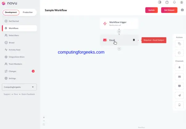 Novu - open-source notification infrastructure for developers | ComputingForGeeks