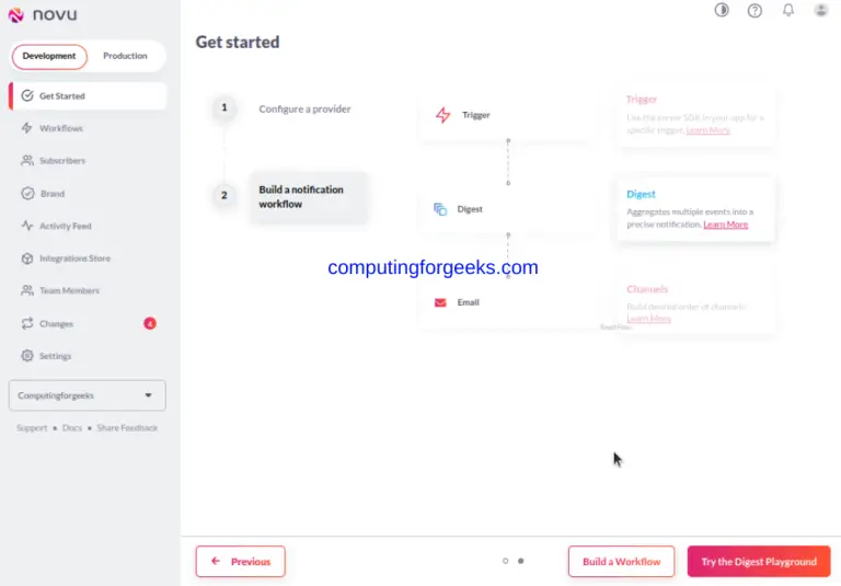 Novu - open-source notification infrastructure for developers | ComputingForGeeks