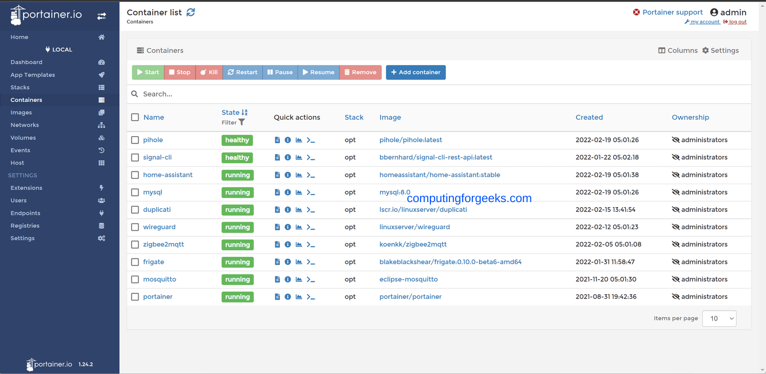 Best UI Applications for Managing Docker Containers | ComputingForGeeks