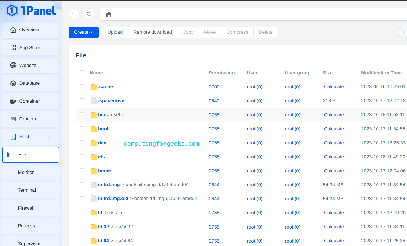 1Panel - Best Web Dashboard to Manage Linux server | ComputingForGeeks