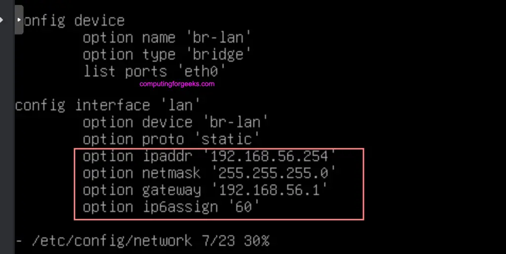 Install and Configure OpenWrt VM on Proxmox VE | ComputingForGeeks Install and Configure OpenWrt VM on Proxmox VE | ComputingForGeeks