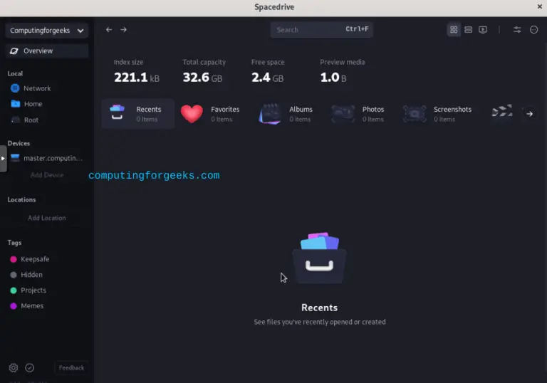 Spacedrive - Best file manager for Linux, Windows, macOS | ComputingForGeeks